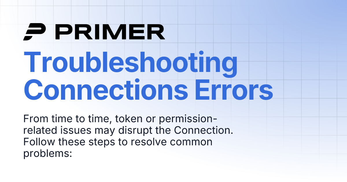 Troubleshooting Connections Errors | sayprimer.com